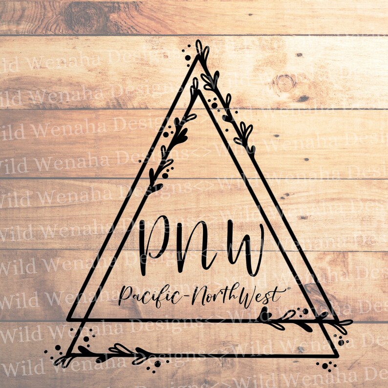 PNW Svg - Botanical Png - PNW Clipart - Triangle Design - PNW Png ...