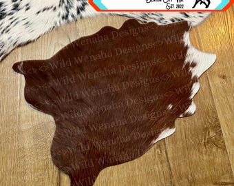 Cowhide Centerpiece Decor, Genuine Hair on Hide Leather Miniature ...