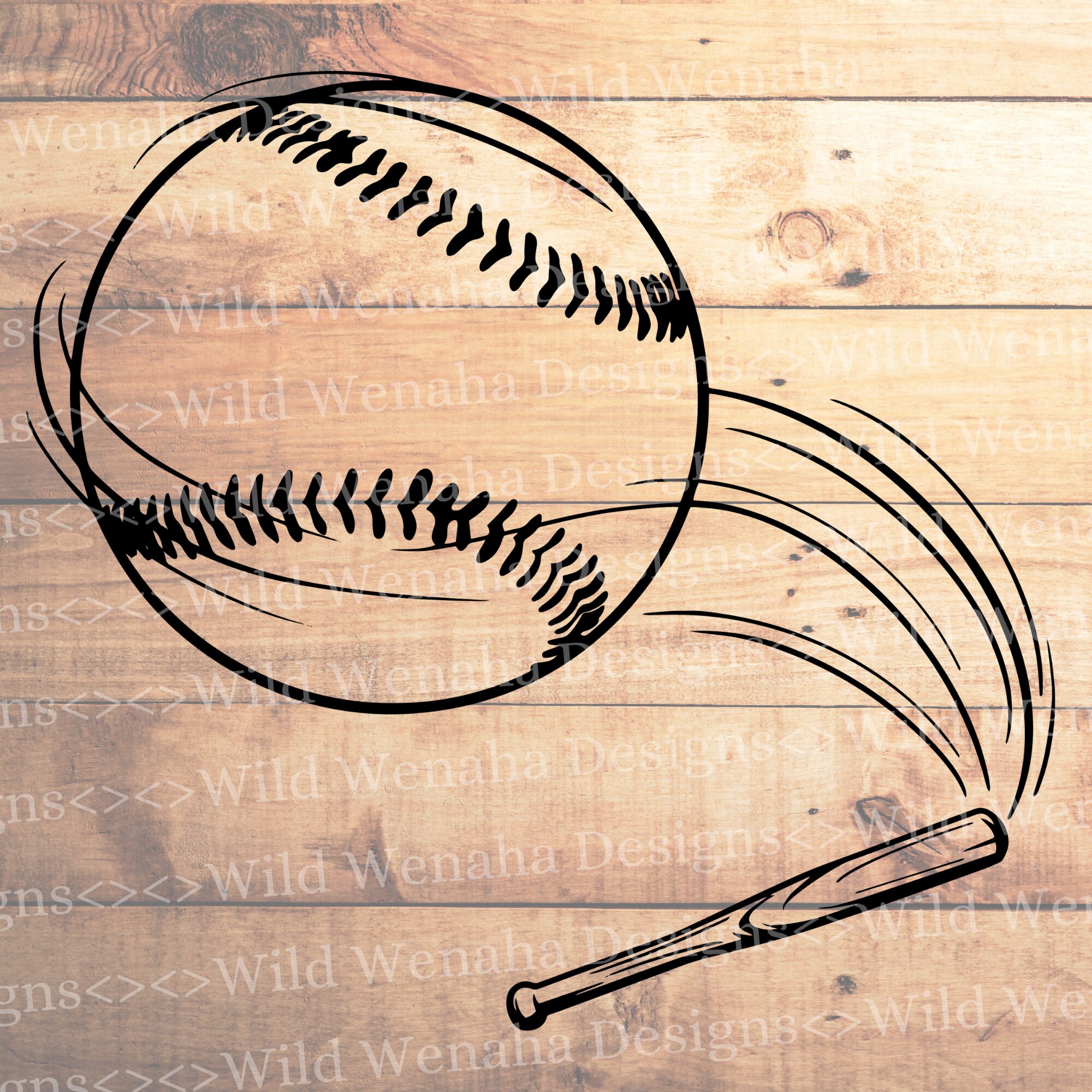 Baseball and Bat Vector, Svg, Png, Dxf File, Swinging Bat, Home Run ...
