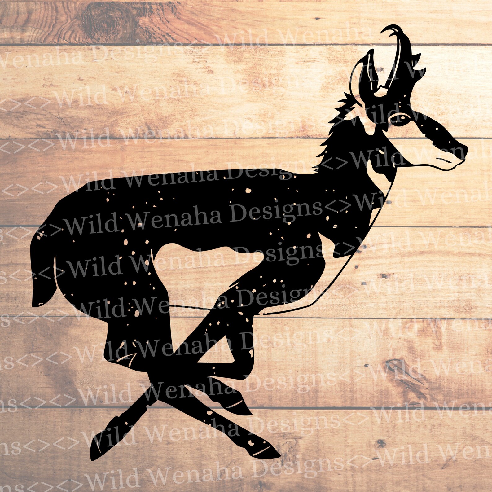 Pronghorn Antelope Vector, Svg, Png, Dxf, Western Clipart, Distressed ...