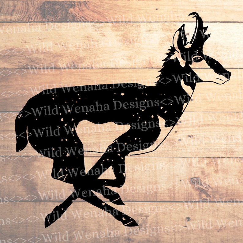 Pronghorn Antelope Vector, Svg, Png, Dxf, Western Clipart, Distressed ...
