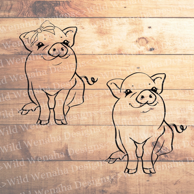 Pig Svg Bundle - Pig Svg - Pig Png - Pig Dxf - Files - Instant Download ...