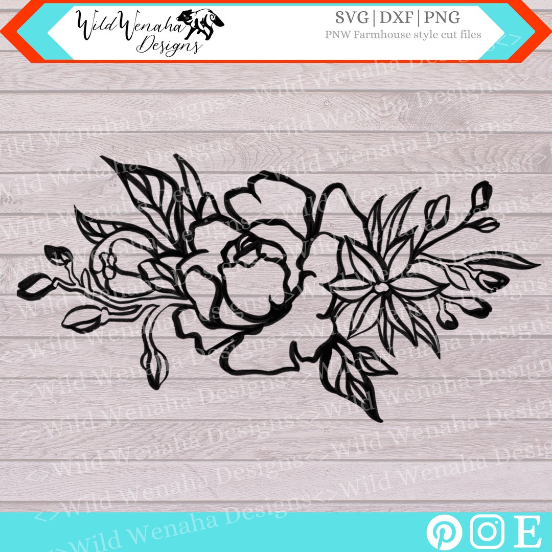 Floral Border Svg - Floral Svg - Floral Flurish - Border Png - Wedding ...
