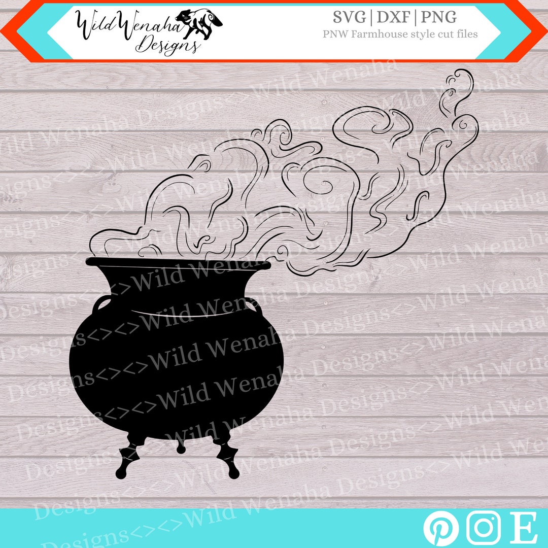 Bubbling Cauldron Halloween Svg Instant Download Witch Cauldron Design ...