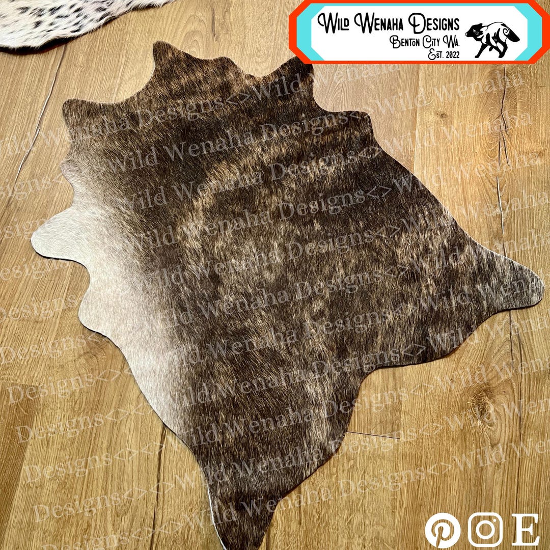 Cowhide Centerpiece Decor, Genuine Hair on Hide Leather Miniature ...