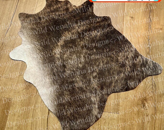 Cowhide Centerpiece Decor, Genuine Hair on Hide Leather Miniature ...