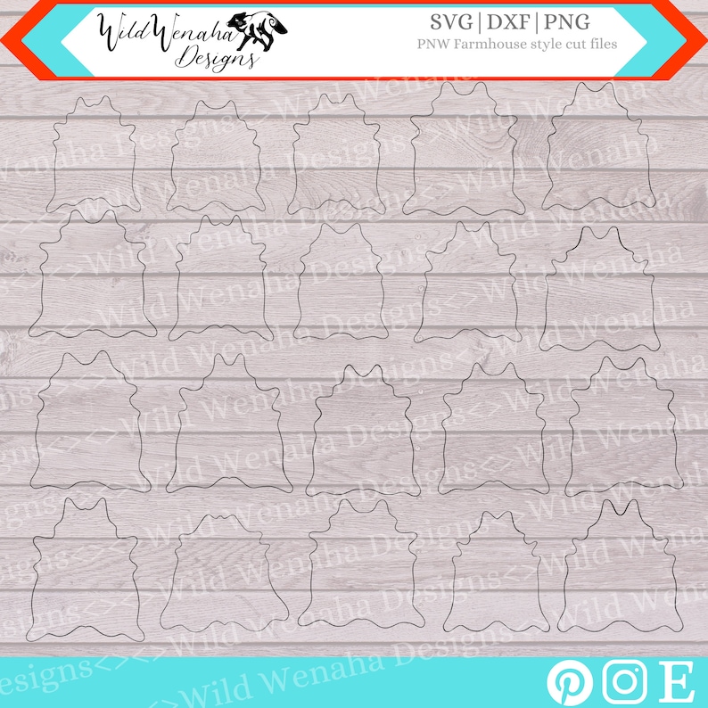 Cowhide Outline Vector Bundle Svg - Cowhide Png - Cowhide Rug Svg/png ...