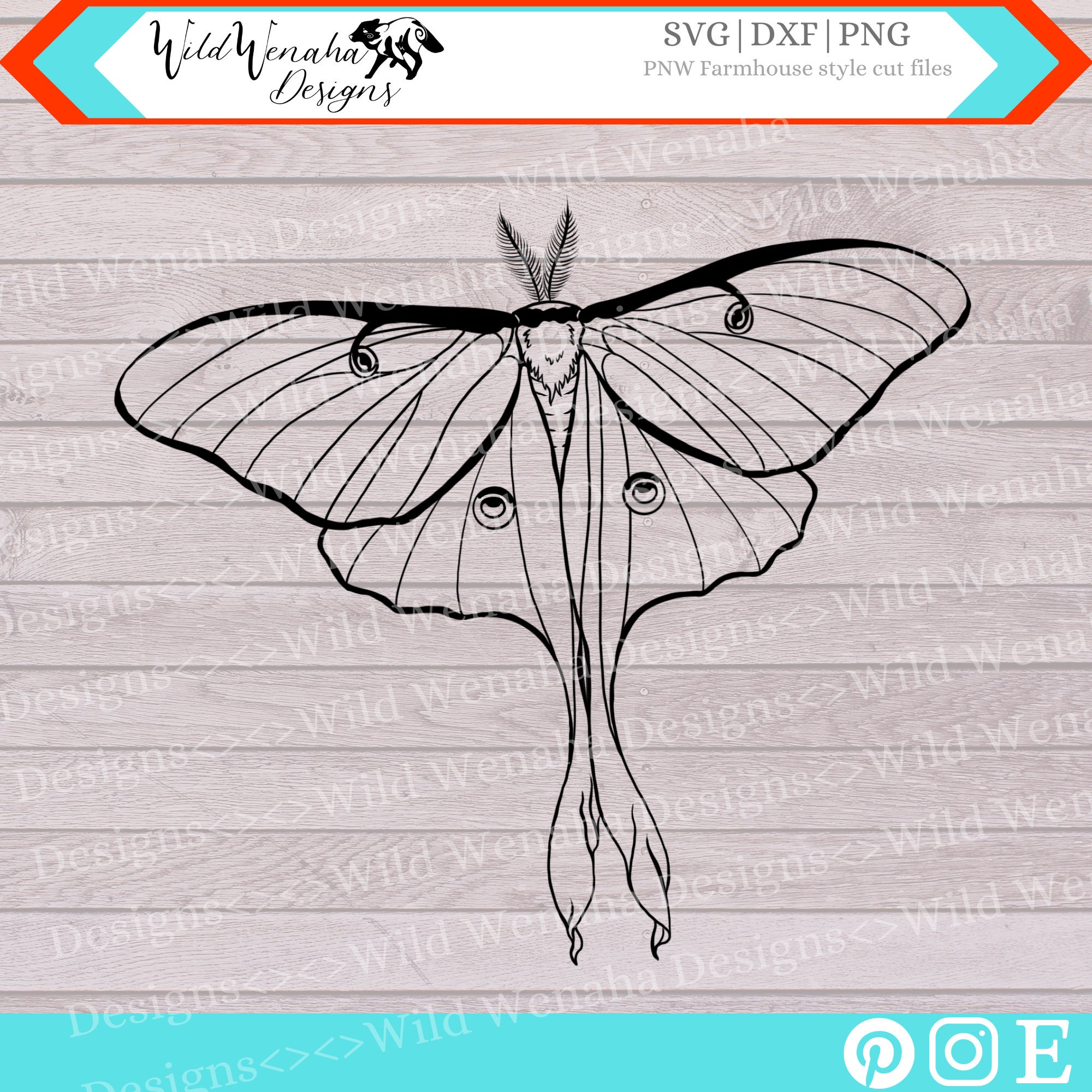 Luna Moth Svg Moth Png Boho Svg Boho Moth Png Magical Svg Instant ...