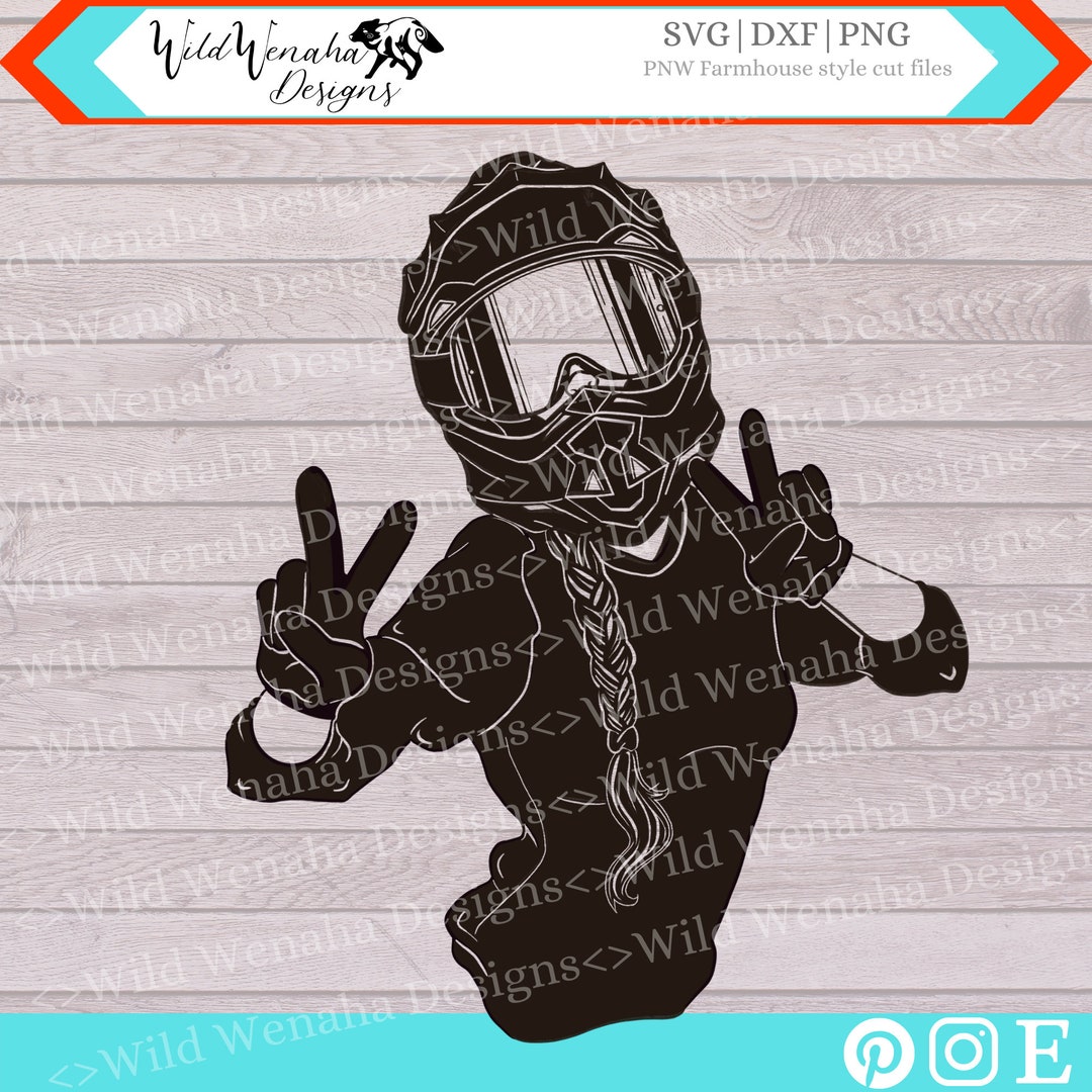 Motocross Girl SVG, PNG, DXF, Motorcycle Girl, Dirt Biker Crafts, Peace ...