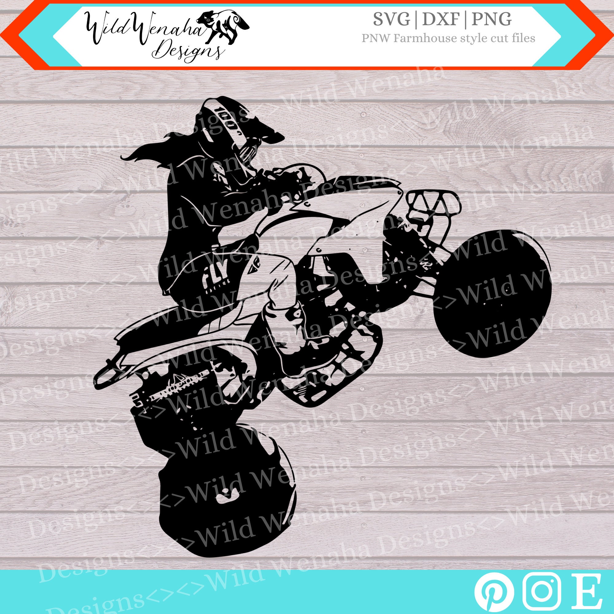 ATV Girl Wheelie SVG, Png, Dxf, 4 Wheeler Girl, Motorcycle Rider Design ...