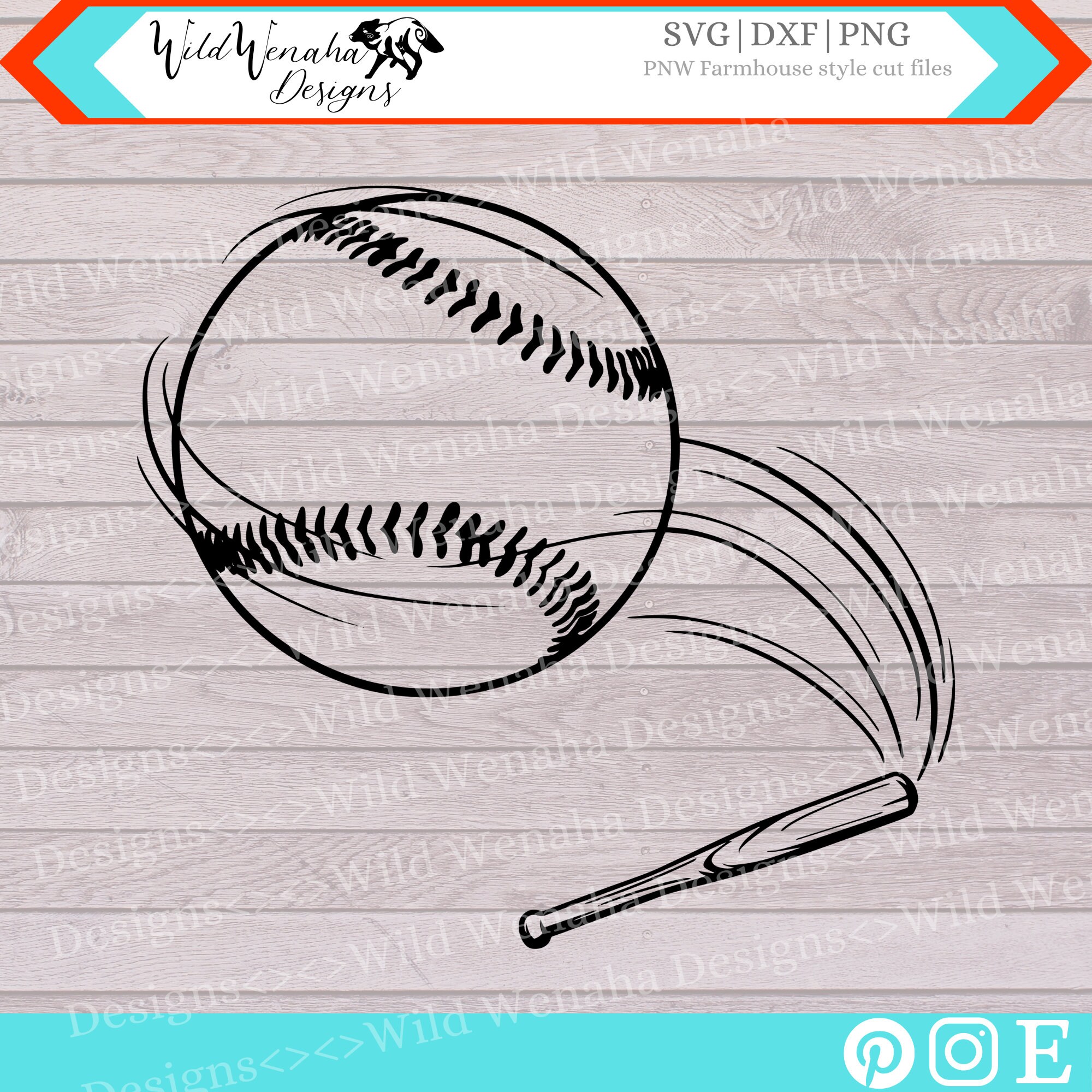 Baseball and Bat Vector, Svg, Png, Dxf File, Swinging Bat, Home Run ...