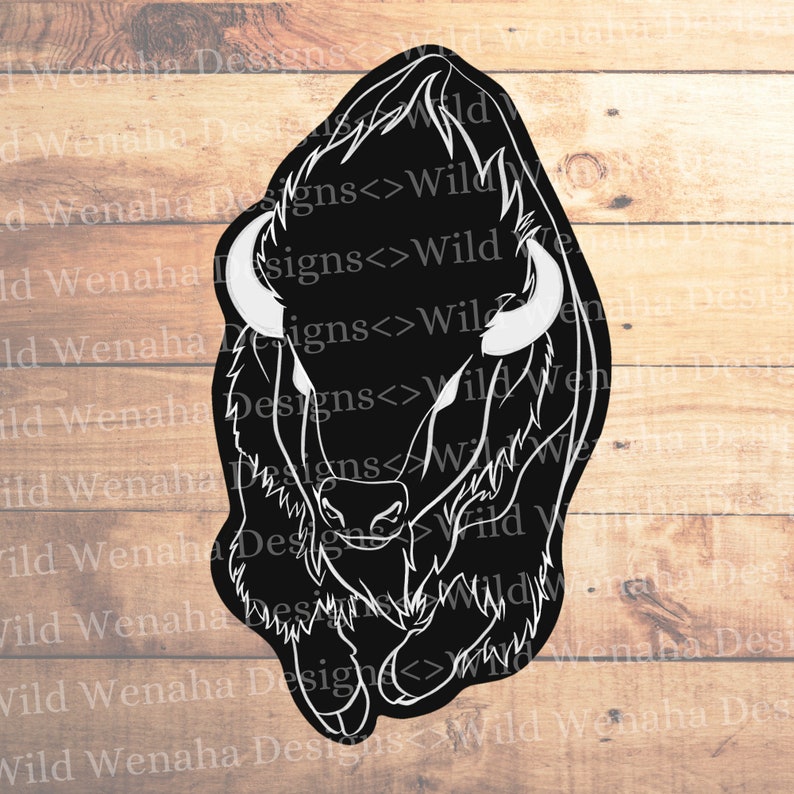 Bison Vector, Craft Supplies, SVG, PNG, Dxf, Clipart, Buffalo Art ...