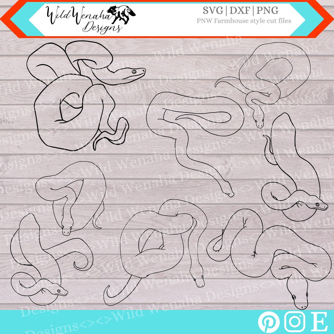 Snake SVG Bundle, Design Bundle, Tattoo SVG, Snake PNG, Cut Files, Svg ...