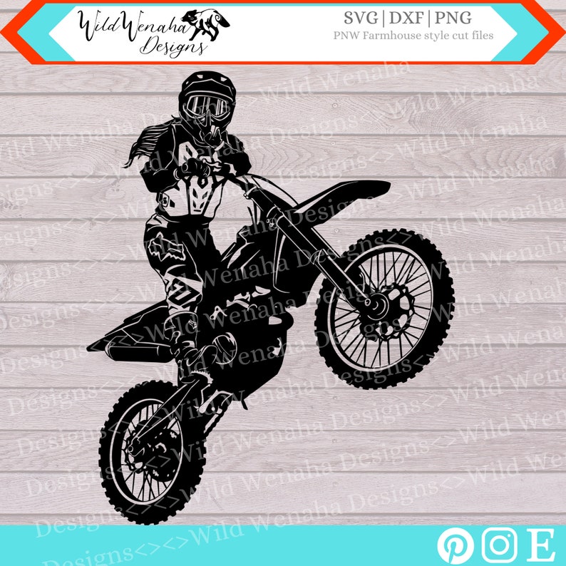 Motocross Girl Vector, Dirt Bike Svg, Png, Dxf, Single Track, Enduro ...