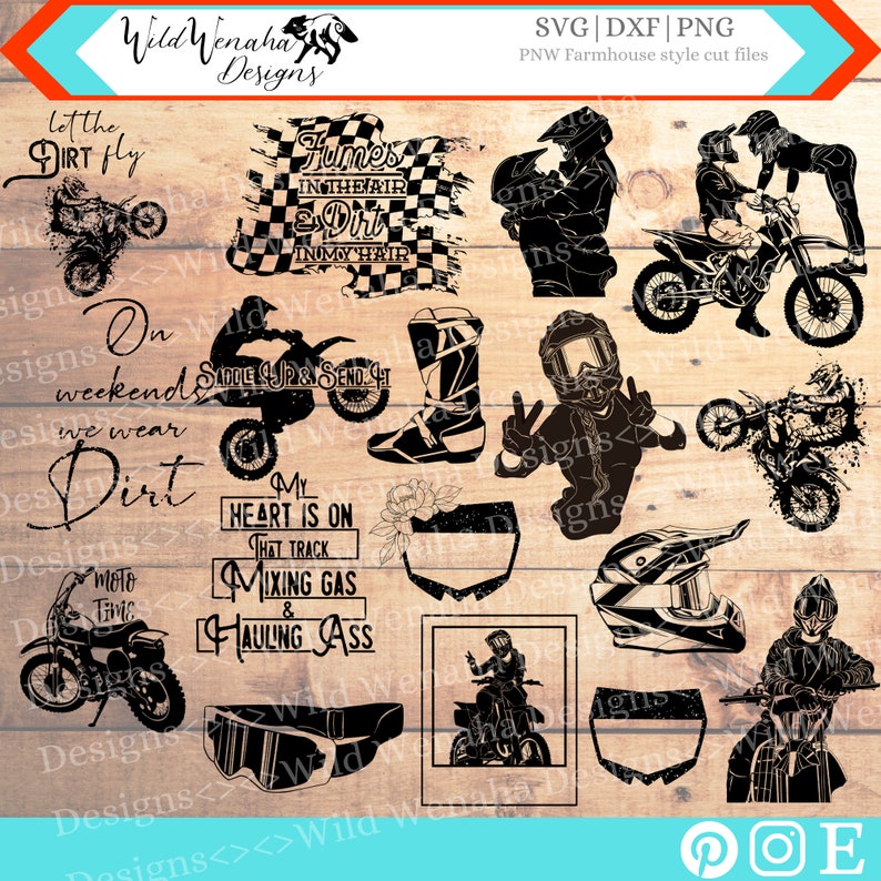 Dirt Bike Vector Design File Bundle, Motocross Shirt, Single Track, Svg ...