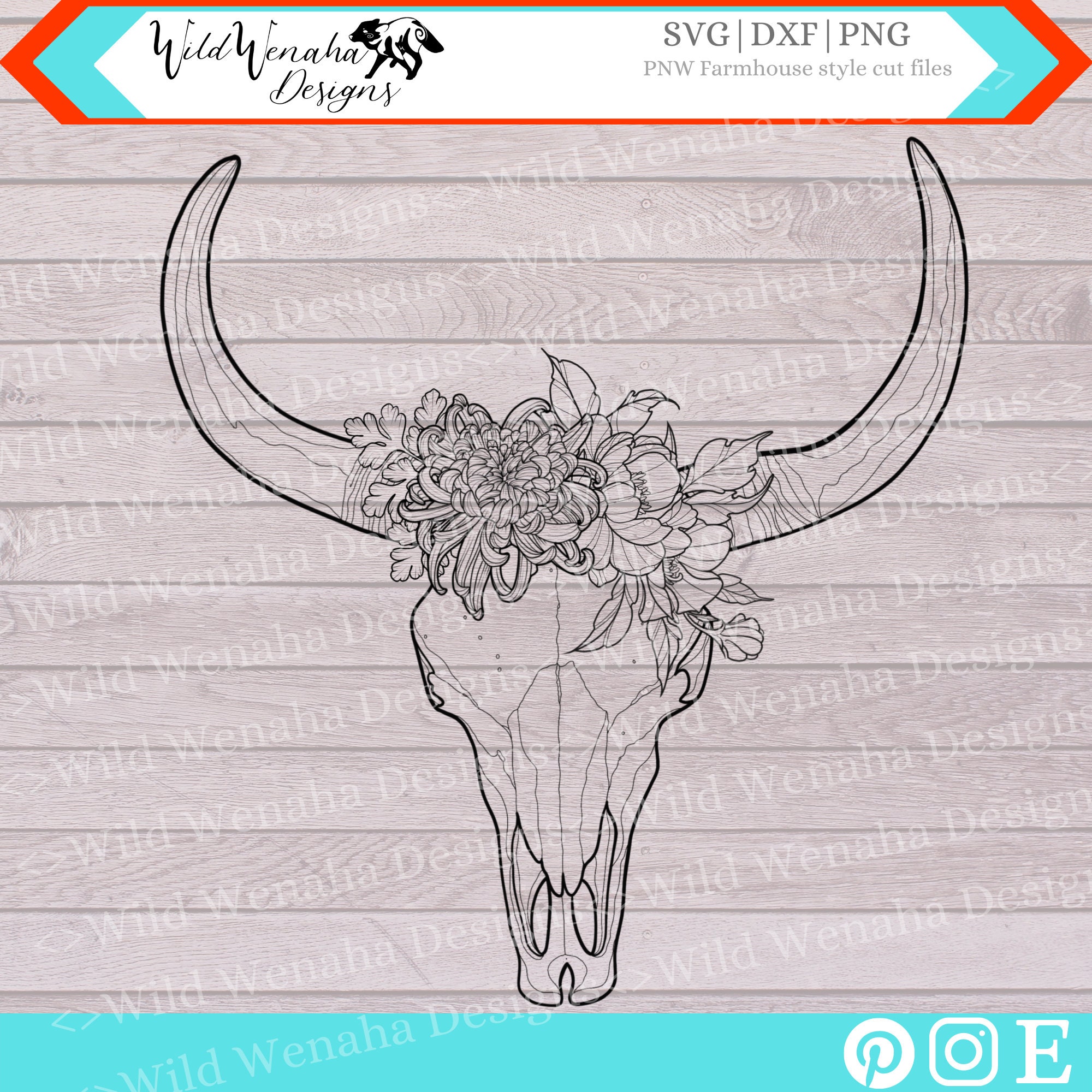 Steer Svg - Floral Steer Skull Svg - Cow Skull Png - Tattoo Png ...