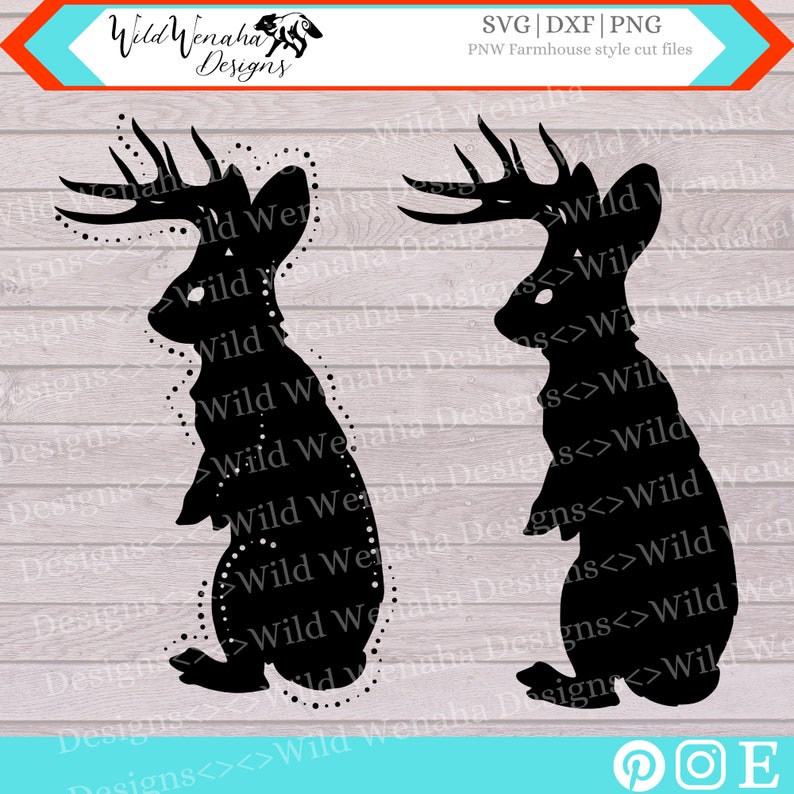 Jack-a-lope Svg Bundle Rabbit Svg Jackalope Bunny Png Dxf - Etsy