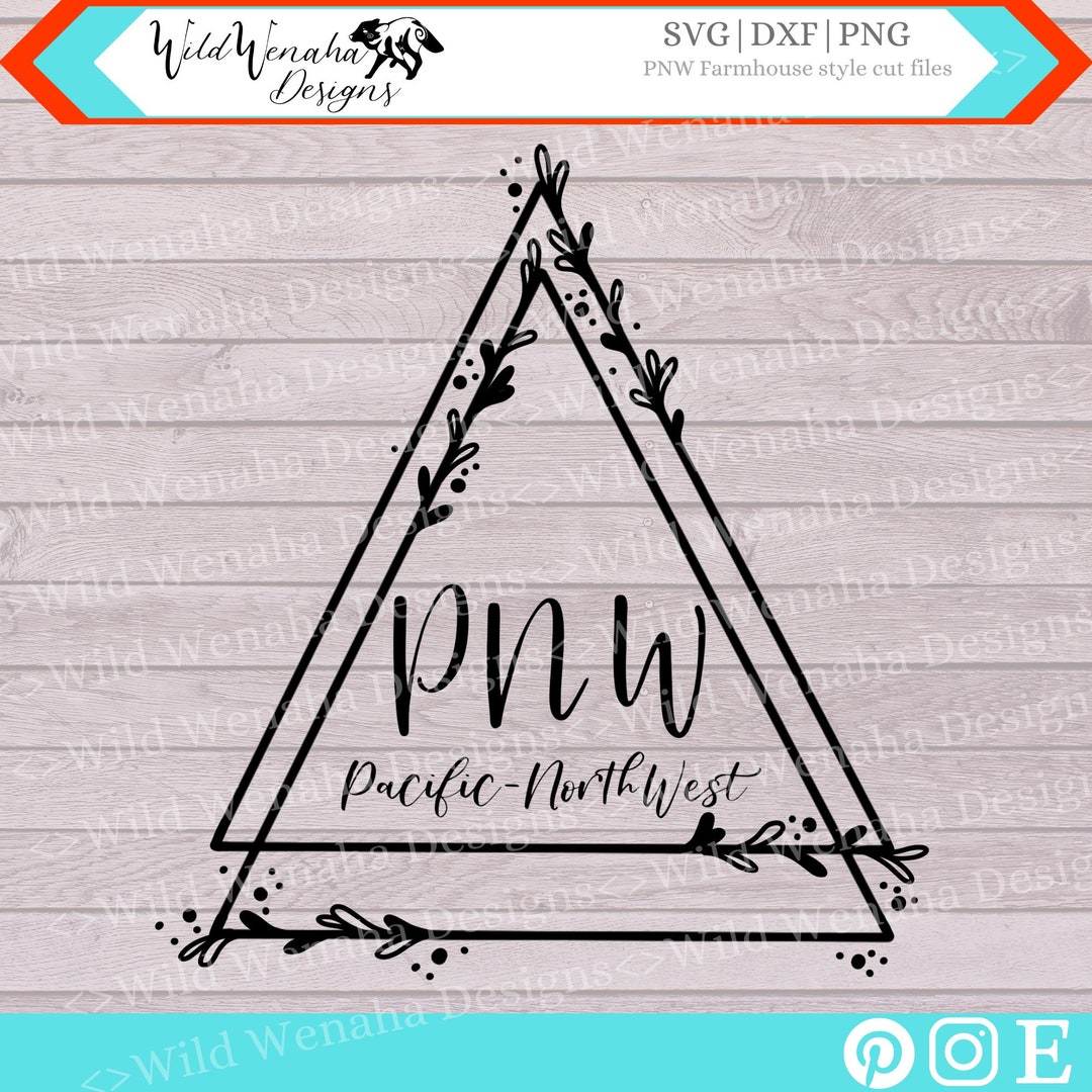 PNW Svg - Botanical Png - PNW Clipart - Triangle Design - PNW Png ...