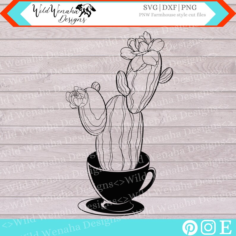 Tea Party Svg - Teacup Png - Cactus Svg - Cactus Png - Cactus Clipart ...