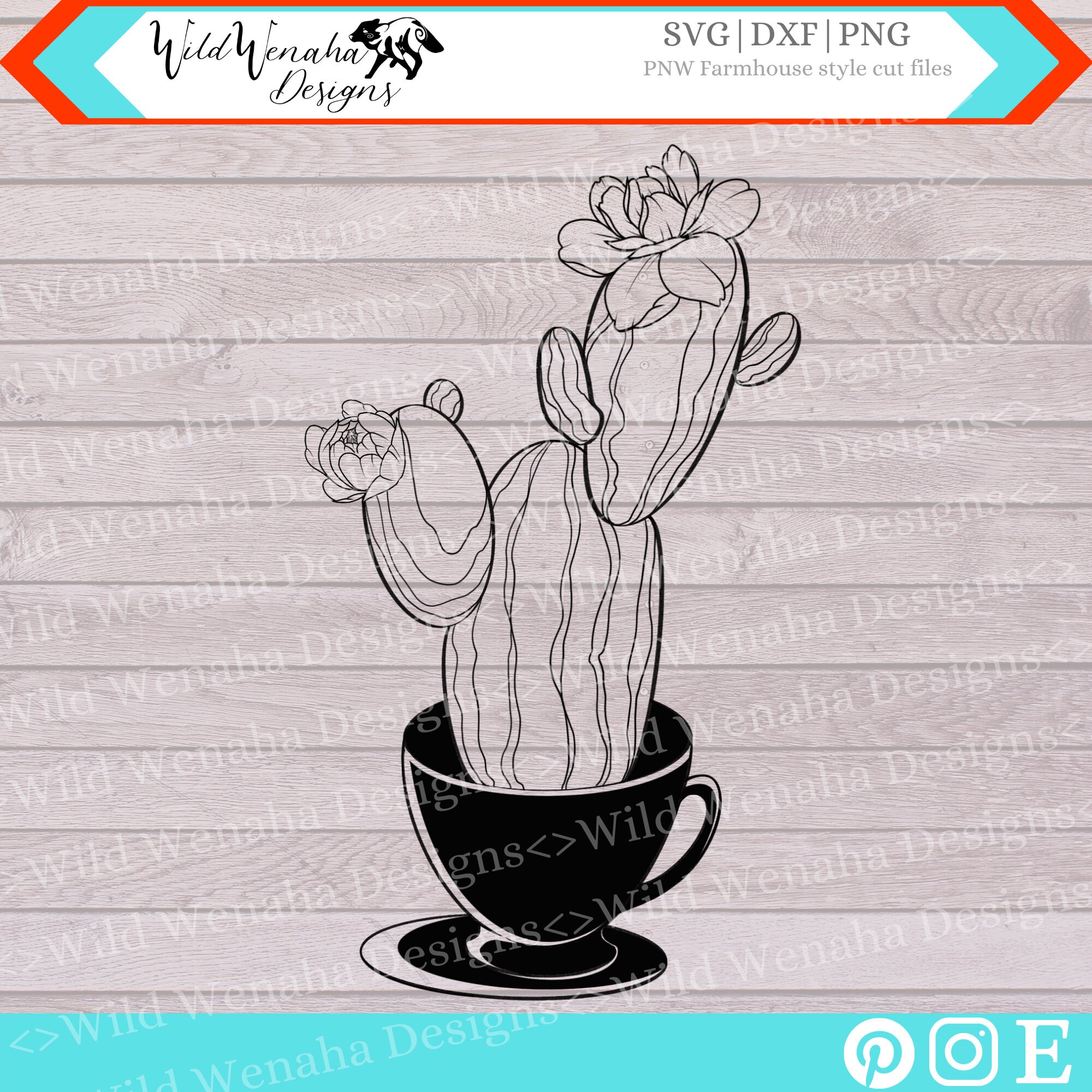 Tea Party Svg - Teacup Png - Cactus Svg - Cactus Png - Cactus Clipart ...
