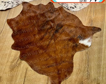 Cowhide Centerpiece Decor, Genuine Hair on Hide Leather Miniature ...