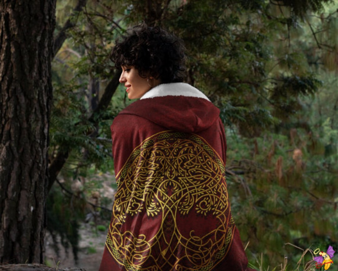 Tree of Life Norse Mythology Odin Hooded Cape Hooded Cloak Hooded ...