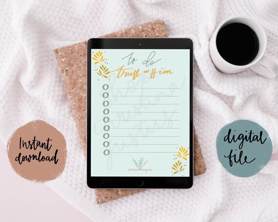 To-do List Digital Note Page / Instant Download / Notepad | Etsy