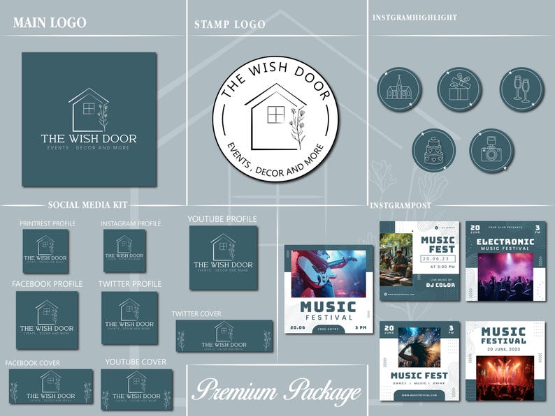 Hand Drawn Logo, Monogram Logo Design, Custom Business Logo, Minimalist ...