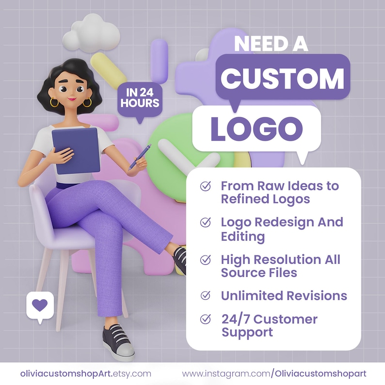 Custom Logo Design | 3 Unique Concepts, Professional Branding - Etsy ...