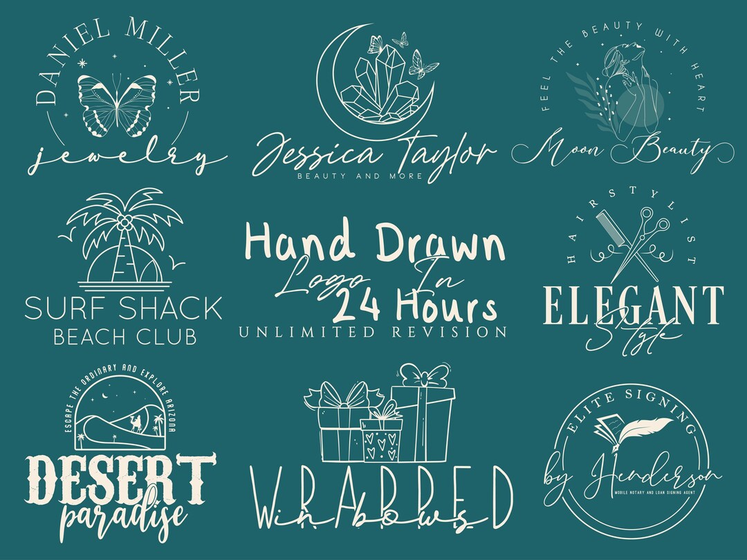 Custom Hand Drawn Logo Design for Business Minimalist Logo Design ...