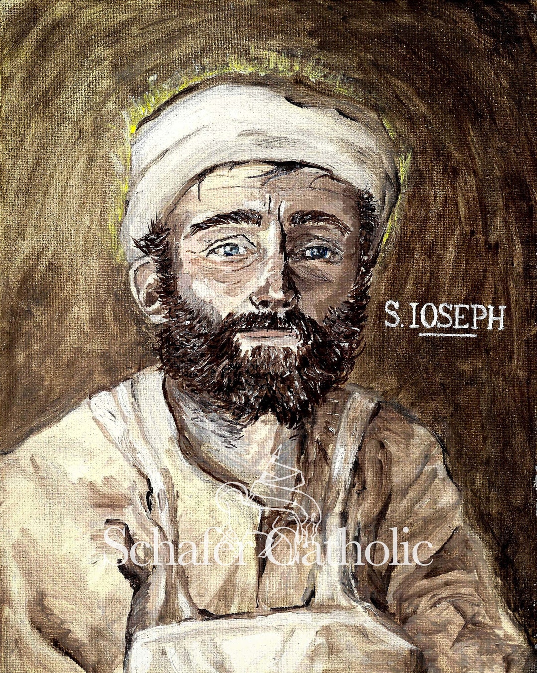 St. Joseph Devotional Image Catholic Icon Painting Art Print - Etsy