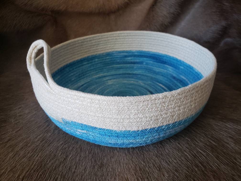 Hand Dyed Coiled Rope Basket - Etsy