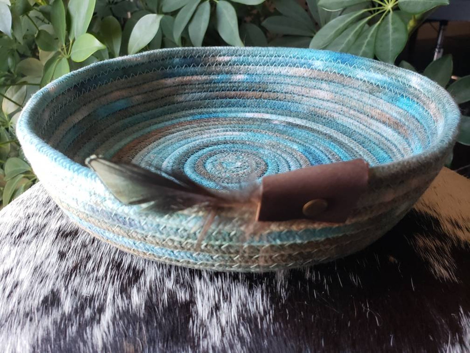 Hand Dyed Coiled Rope Basket - Etsy