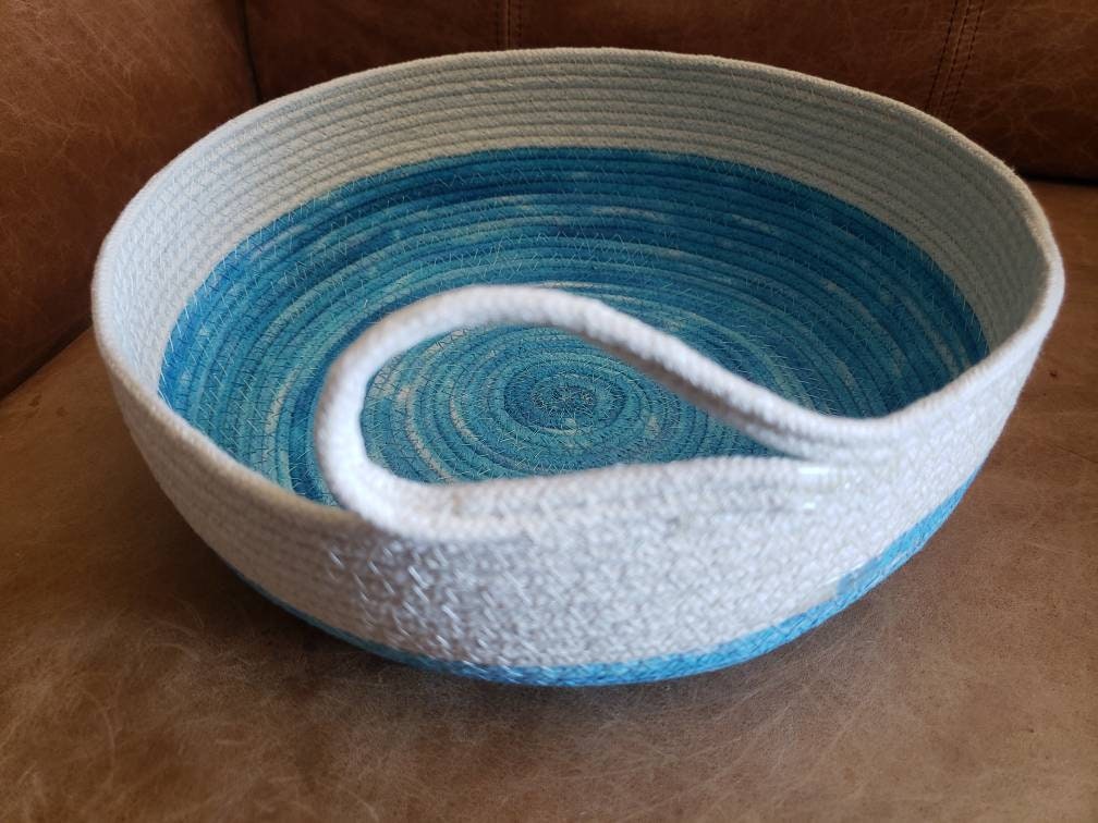 Hand Dyed Coiled Rope Basket - Etsy