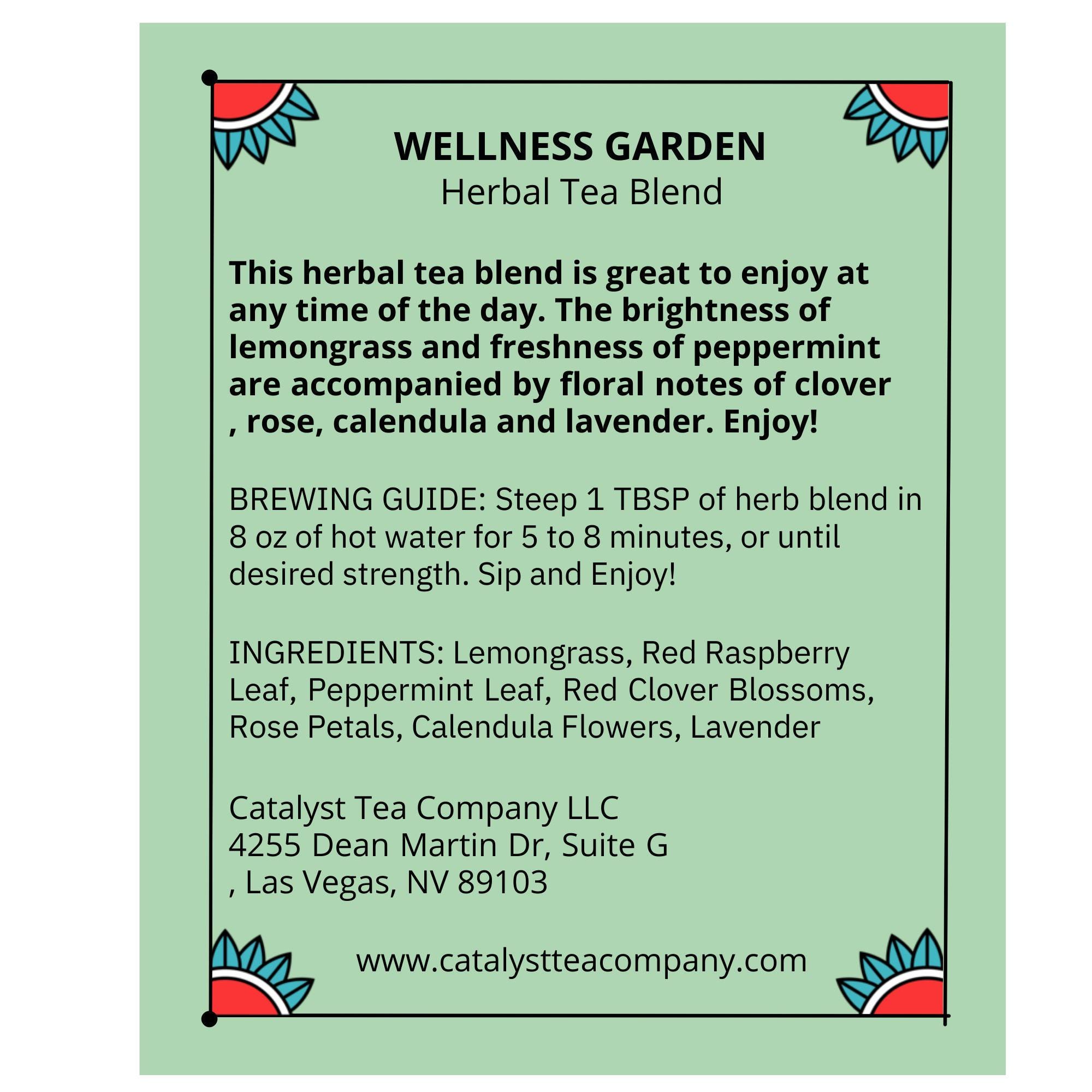 Herbal Tea Peppermint, Calendula, Lemongrass, Lavender, Red Clover ...