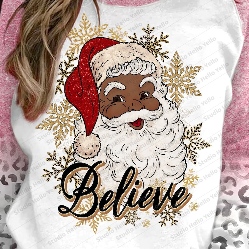 Black Santa Svg - Etsy