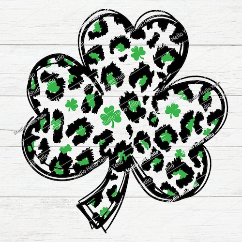 Leopard Print Shamrock Svg St Patricks Day Svg Shamrock Svg - Etsy