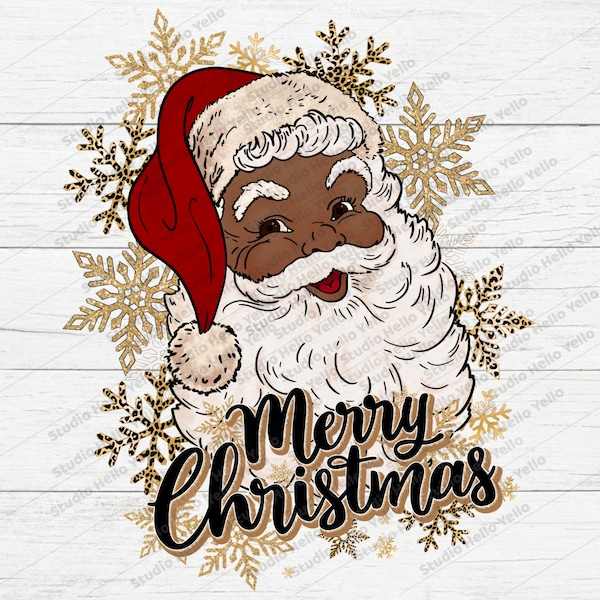 Black Santa Svg - Etsy