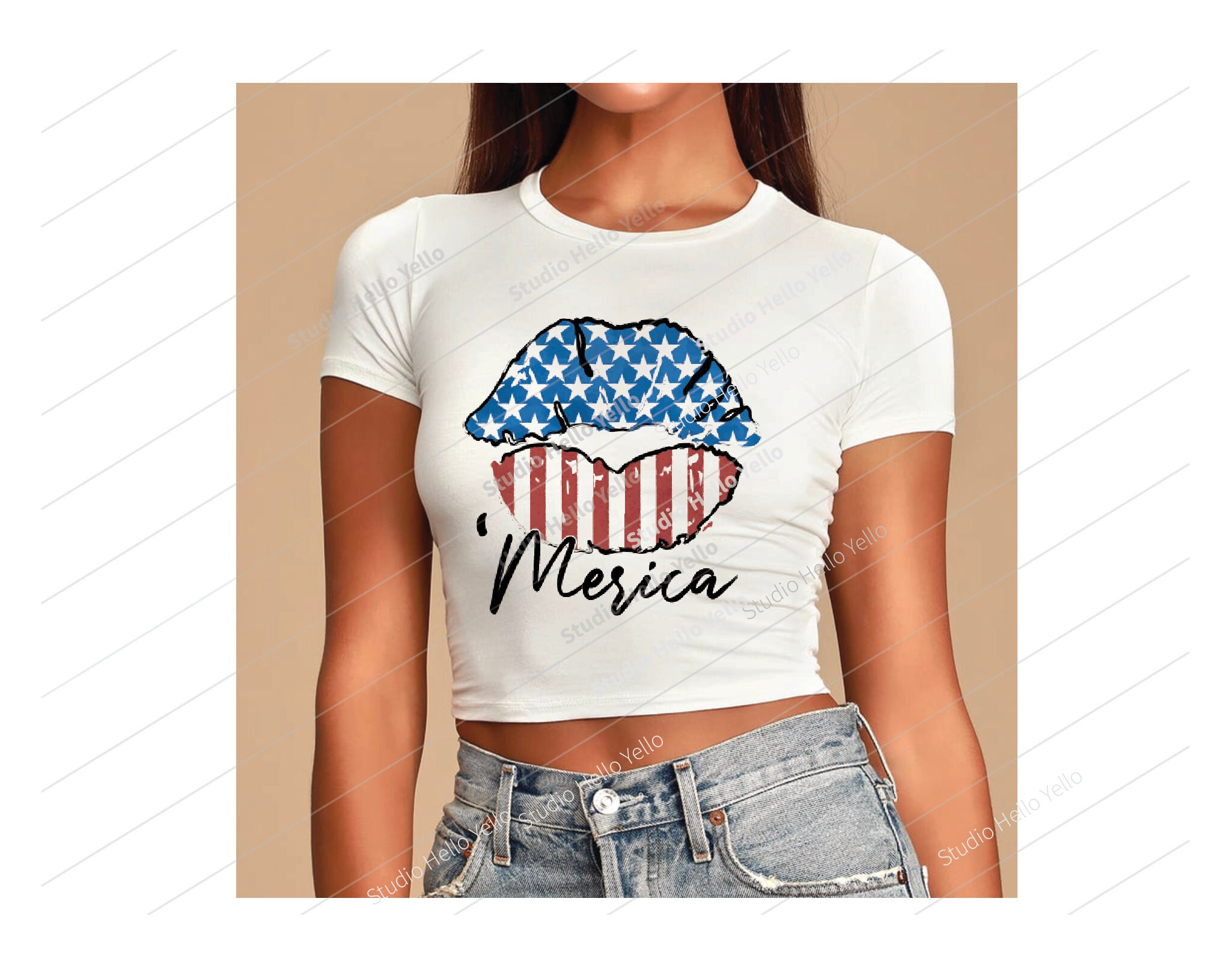 Merica Flag Lips Png 4th of July Png 4th of July Merica | Etsy