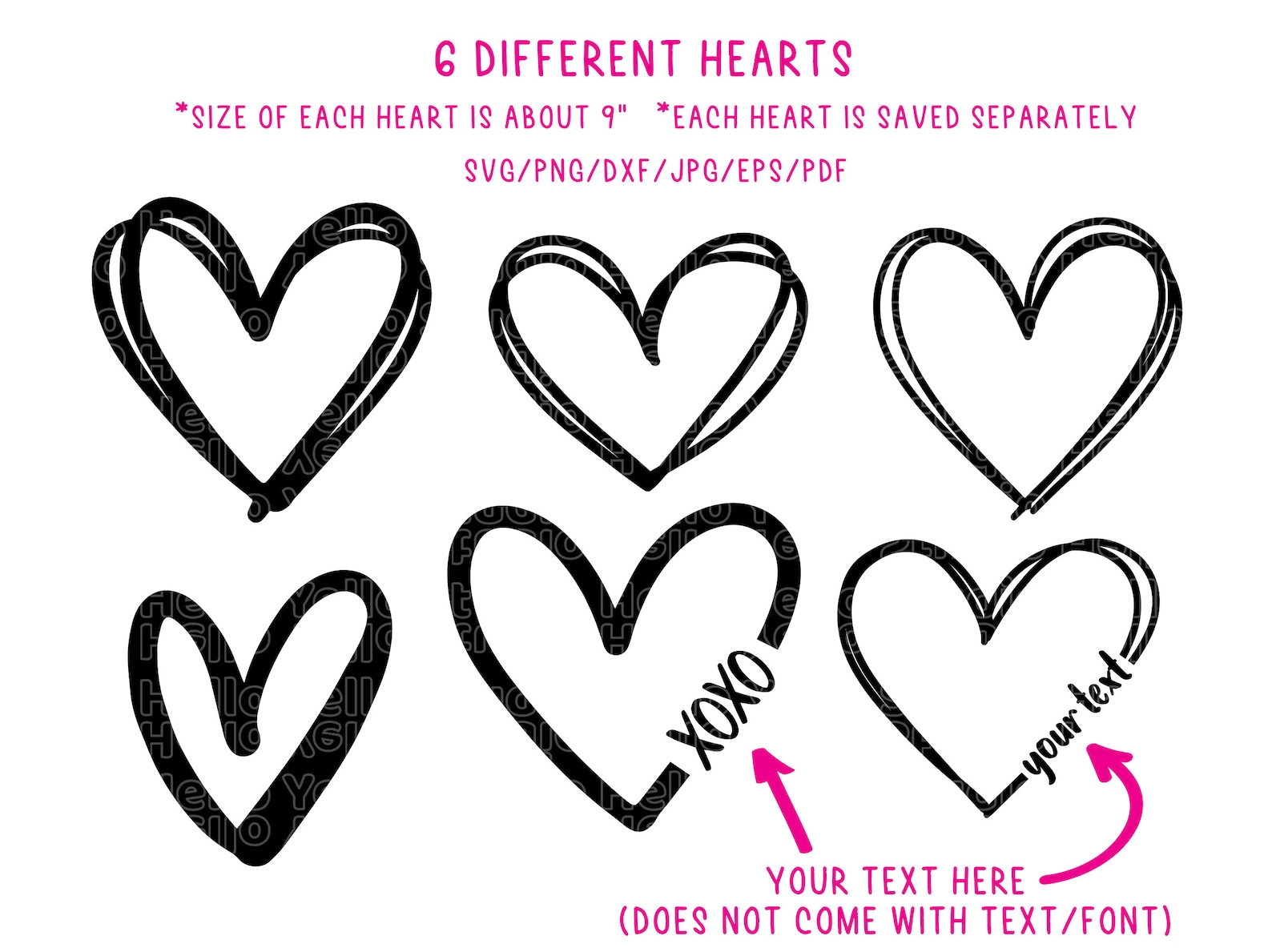 Heart Svg Bundle Heart Svg Hand Drawn Heart Svg Open Heart Etsy