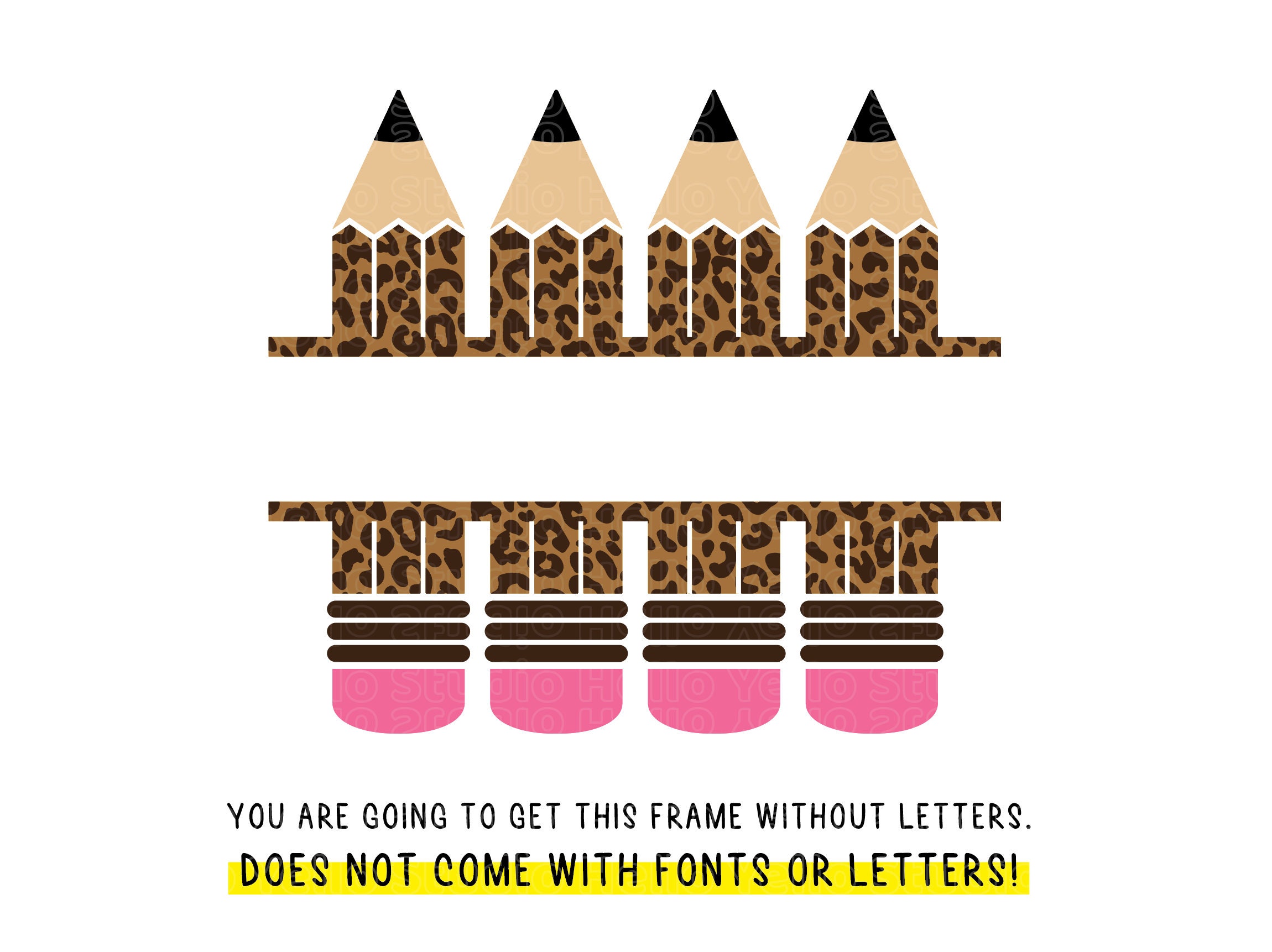 Leopard Pencil Name Frame Svg Pencil Name Frame Svg Pencil Etsy