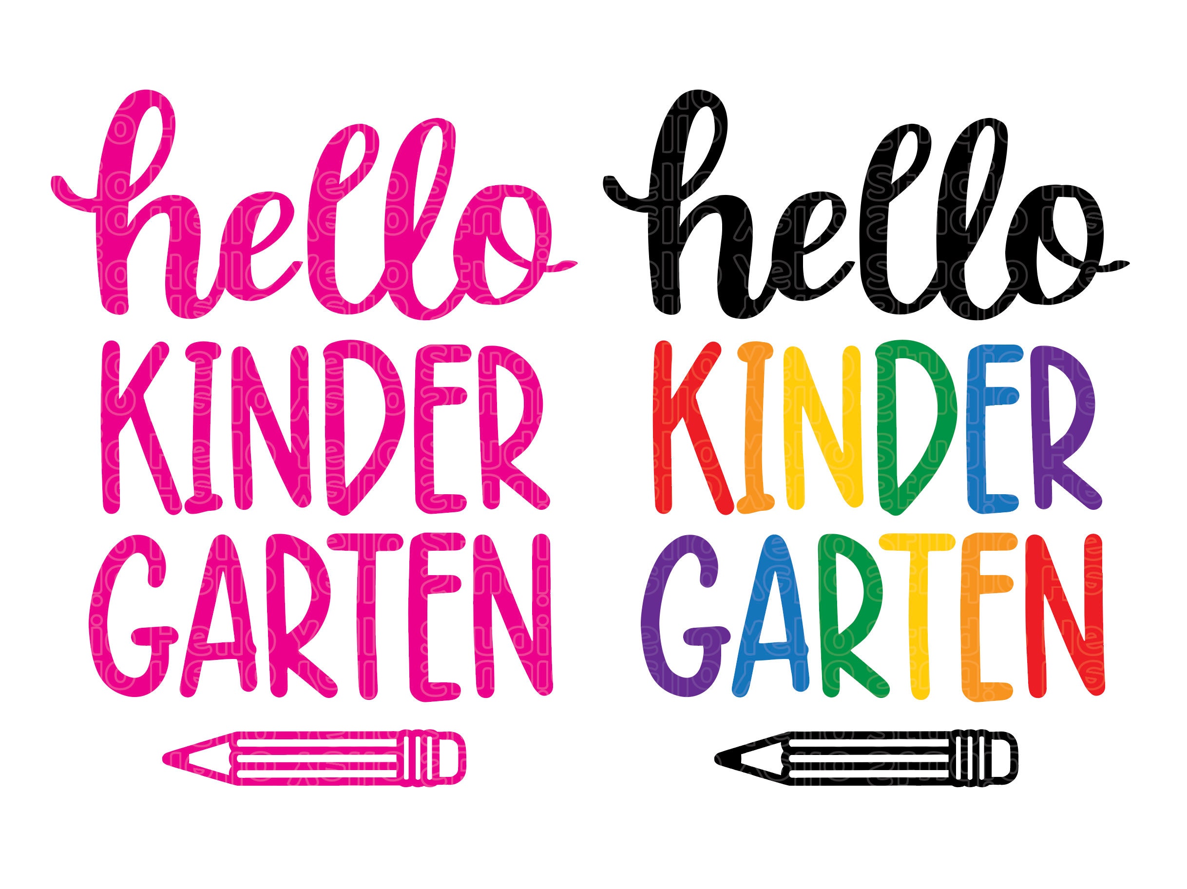 Hello Kindergarten Svg, Back to School Svg, First Day of School Svg ...