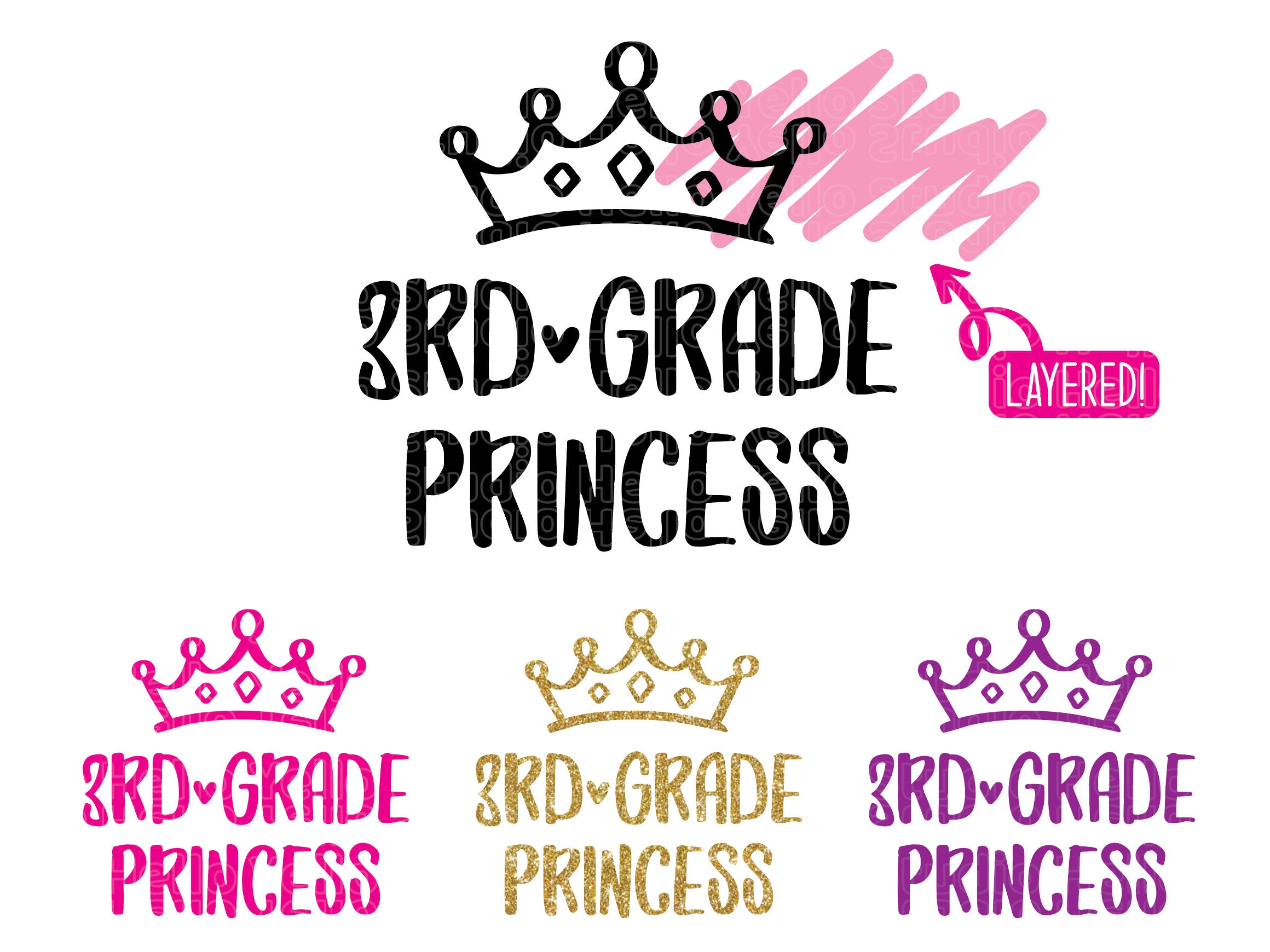 3rd Grade Princess Svg Third Grade Svg Back to School Svg | Etsy