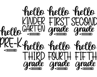 Hello Pre K Svg Bundle Back to School Svg First Day of | Etsy