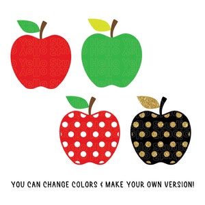 Apple Svg, Apple Clipart, Teacher Svg, School Svg, Polkadot Apple Svg ...