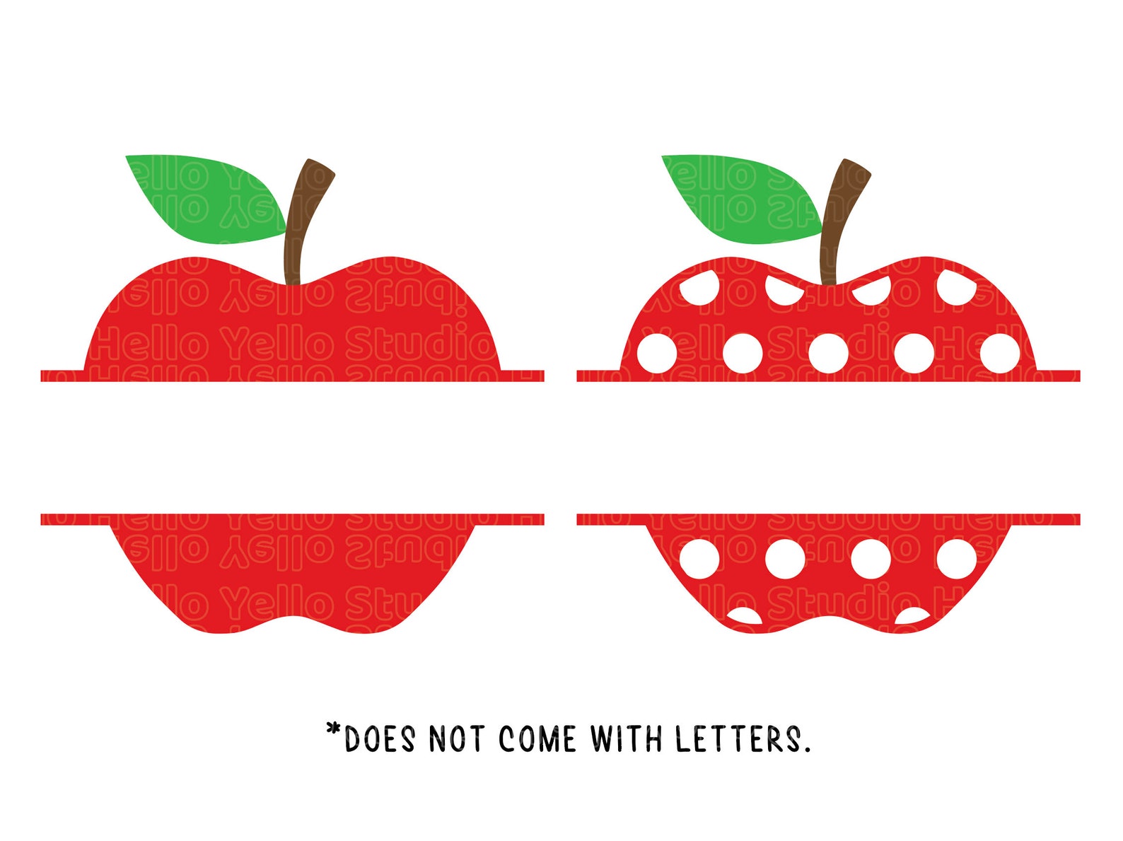 Apple Name Frame Svg Apple Split Monogram Teacher Svg - Etsy