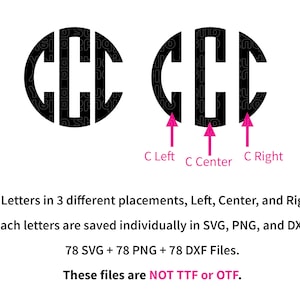 Circle Monogram Letters SVG, Monogram Alphabet, Cut File for Cricut ...