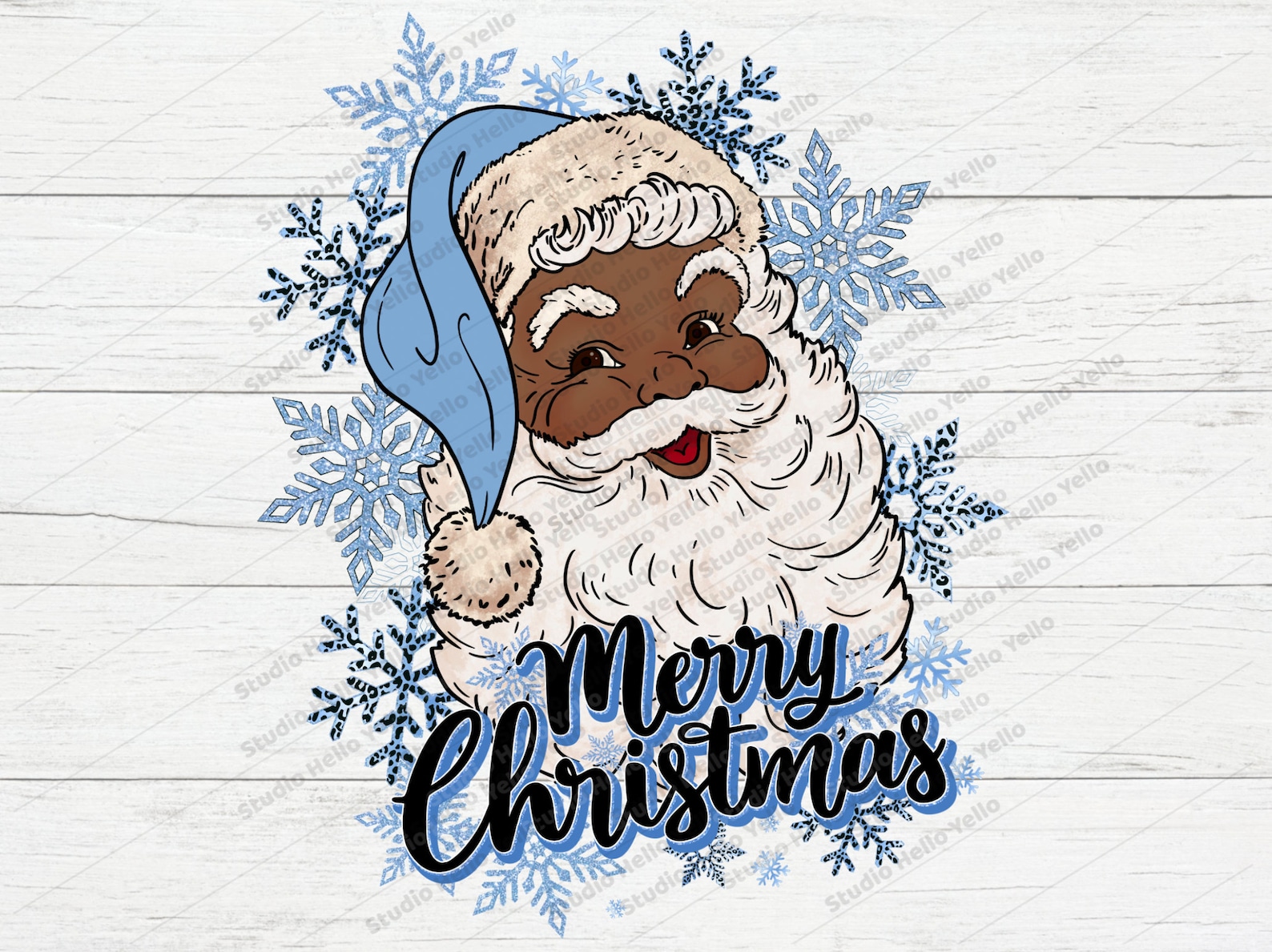 Santa Merry Christmas PNG Santa Png Black Santa Christmas - Etsy