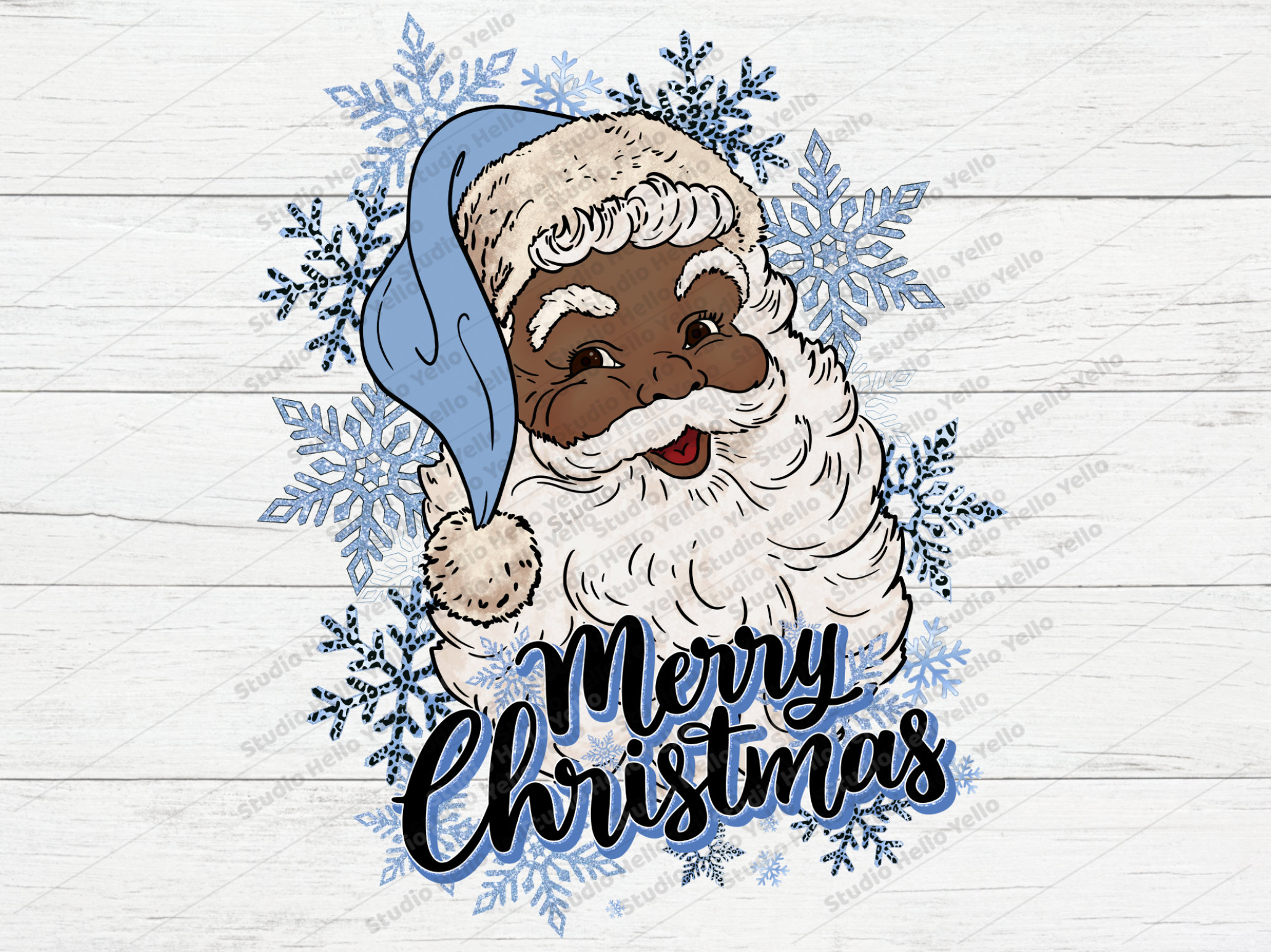 Santa Merry Christmas PNG Santa Png Black Santa Christmas - Etsy