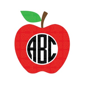 Apple Name Frame Svg Bundle, Apple Svg, Apple Clipart, Apple Monogram ...